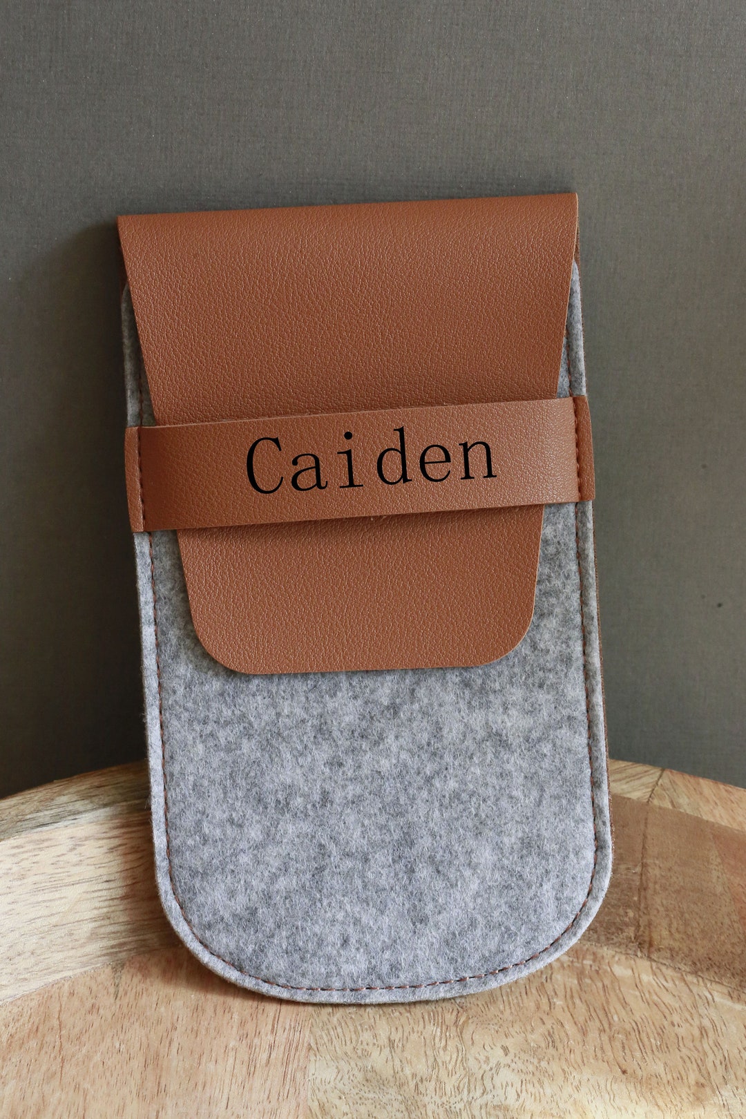 Personalized Felt Leather Watch Bag, Watch Travel Case, Pocket Watch ...