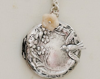 Flower Locket Necklace | Etsy