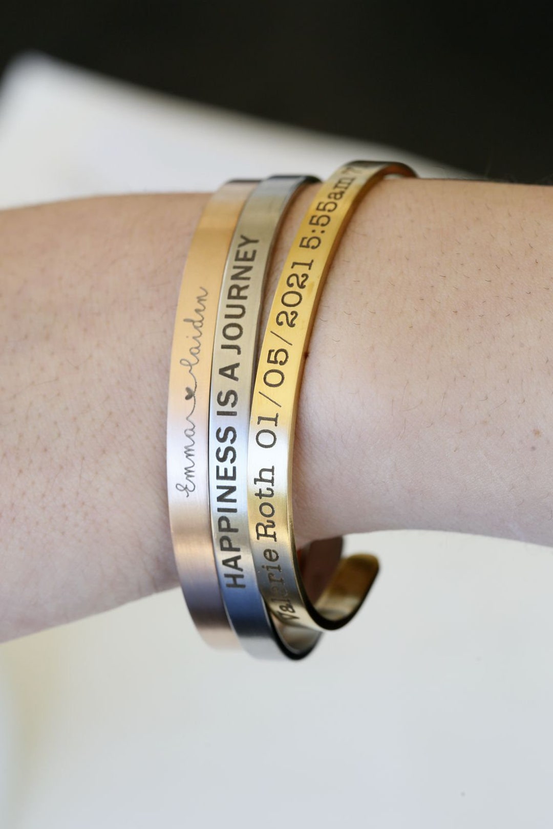 Personalized Engraved Cuff Bracelet - Engraved Bracelet Bridesmaid Gift ...
