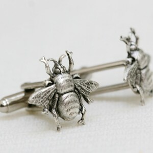 Bee Cufflinks Silver Plated Bees Vintage Inspired Style Gothic - Etsy
