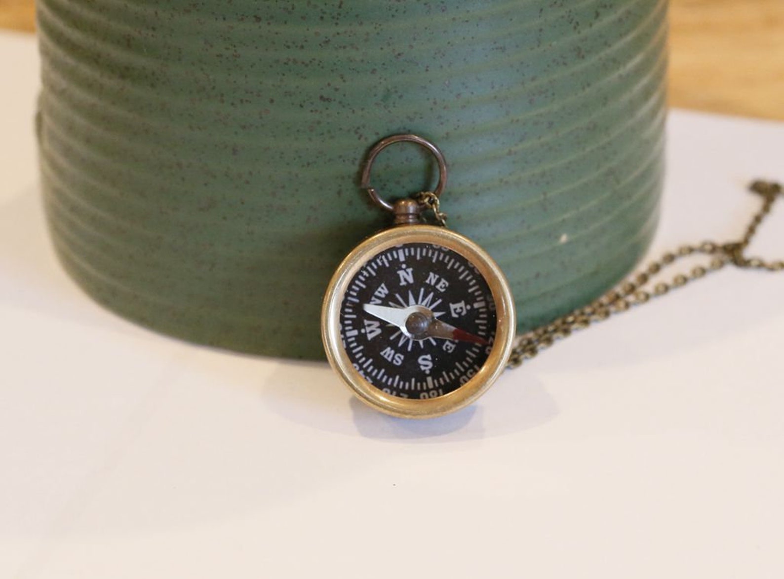 Personalized Compass Necklace , Engraved Compass Pendant, Working ...
