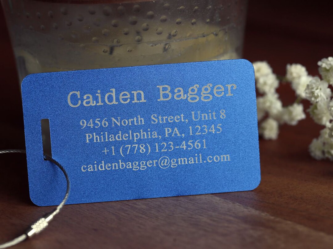 Large Metal Luggage Tag, Personalized Engraved Aluminum Tag Travel Gift ...