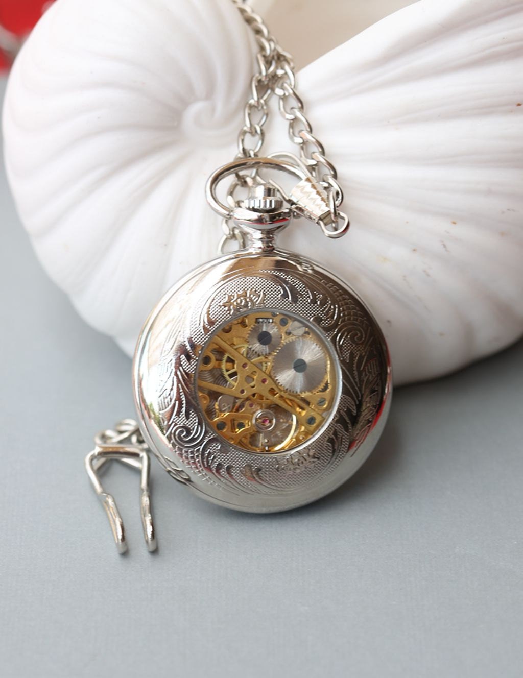 Personalized Custom Engraved Pocket Watch Mens Shield Round | Etsy