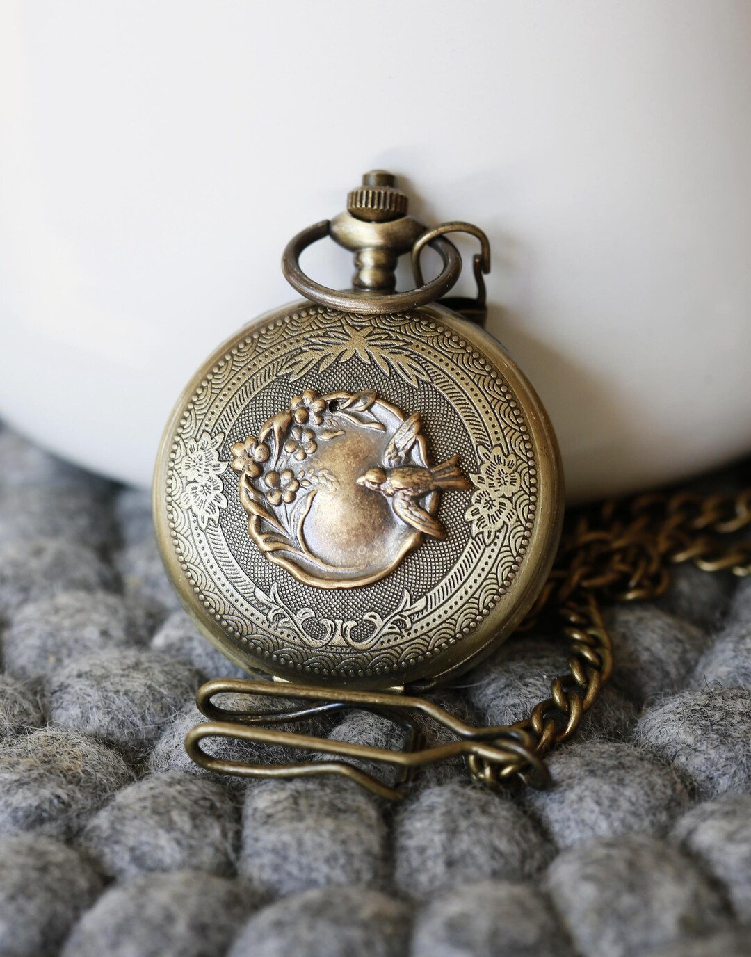 Brass Bird Pocket Watch, Quartz Pocket Watch, Steampunk Pocket Watch ...