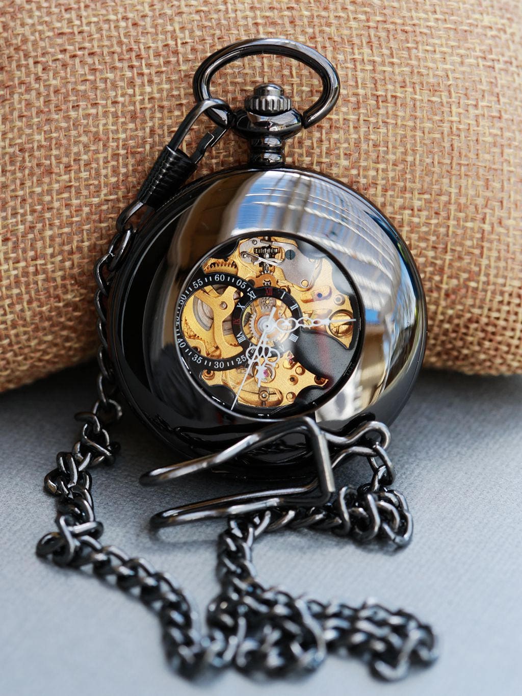 Black Personalized Mens Pocket Watch,mechanical Pocket Watch,steampunk ...