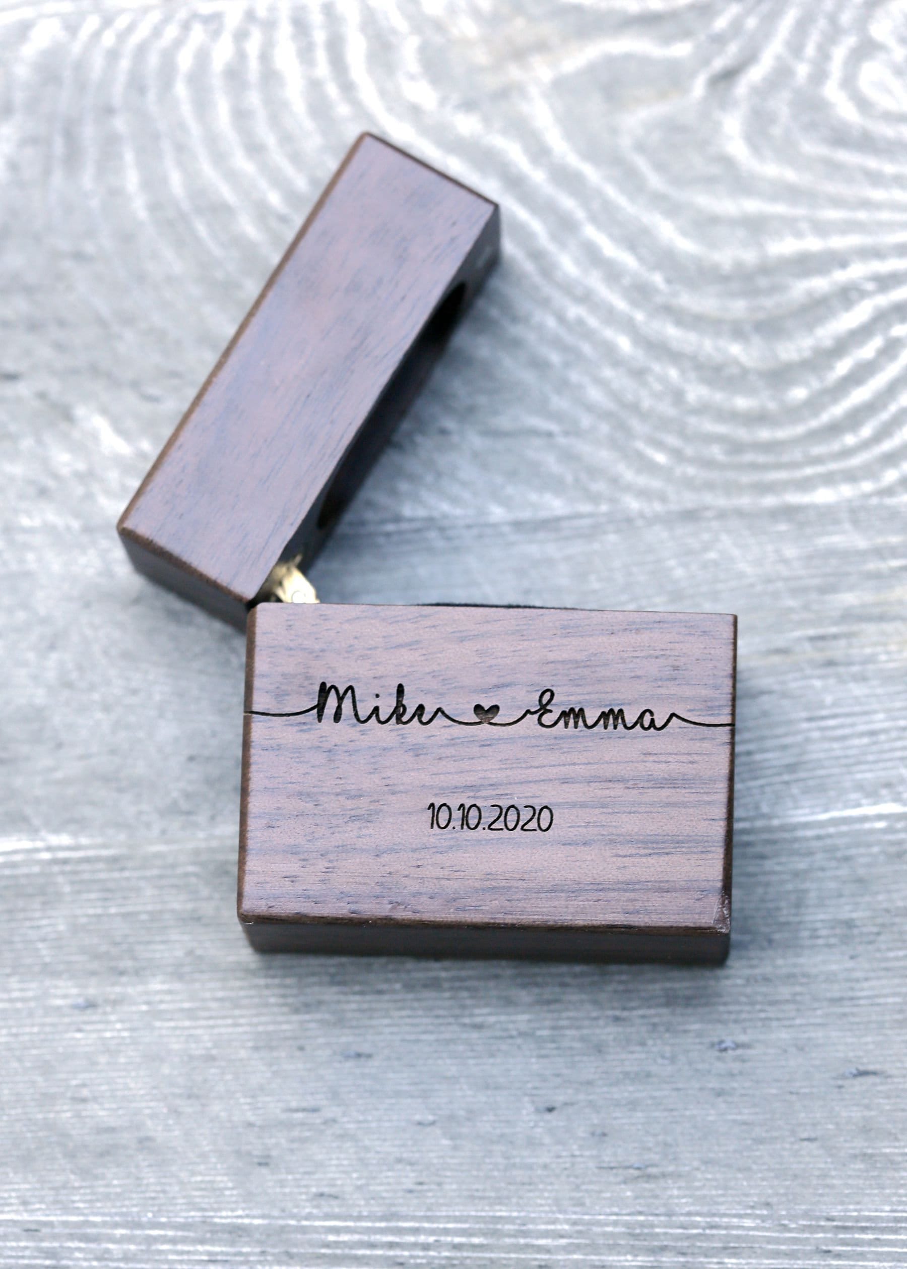 Wood Ring BoxWalnut Ring Box Thin Engagement Ring Box | Etsy