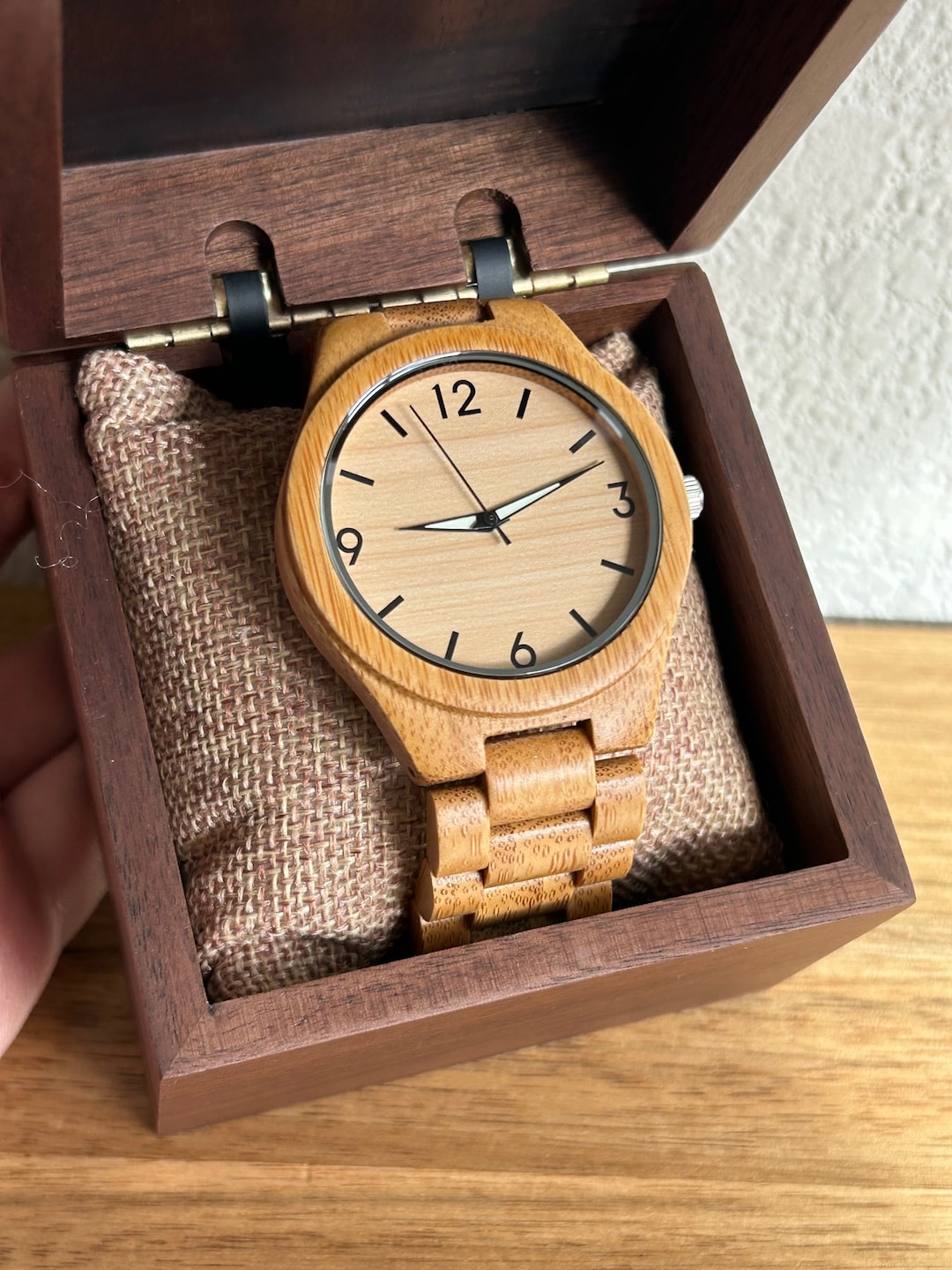 Personalized Wood Watch & Walnut Wood Box, Personalized Wooden Watch ...