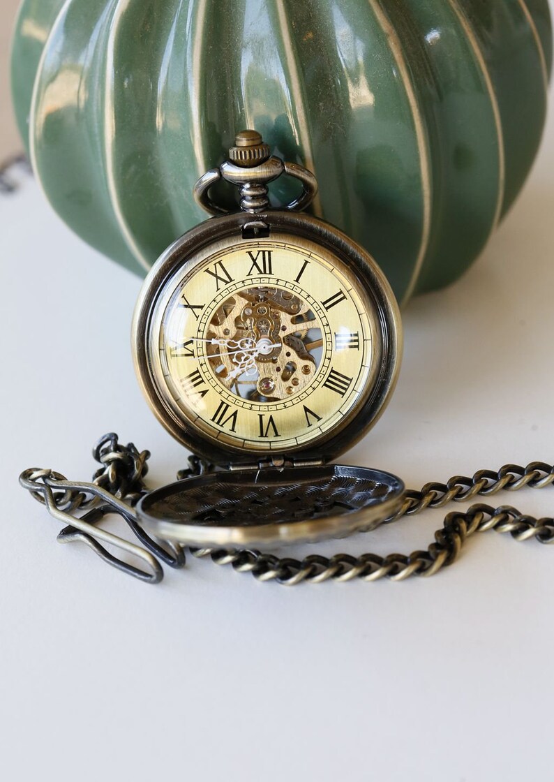 Personalized Sun & Moon Brass Pocket Watch Personalized for - Etsy