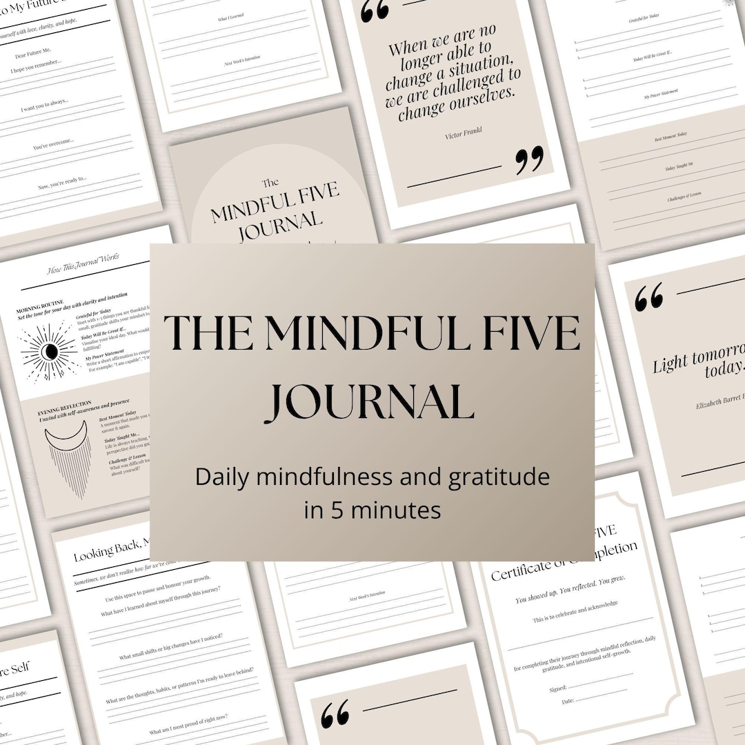 The Mindful Five - 5-minute Daily Mindfulness & Gratitude Journal, Self ...