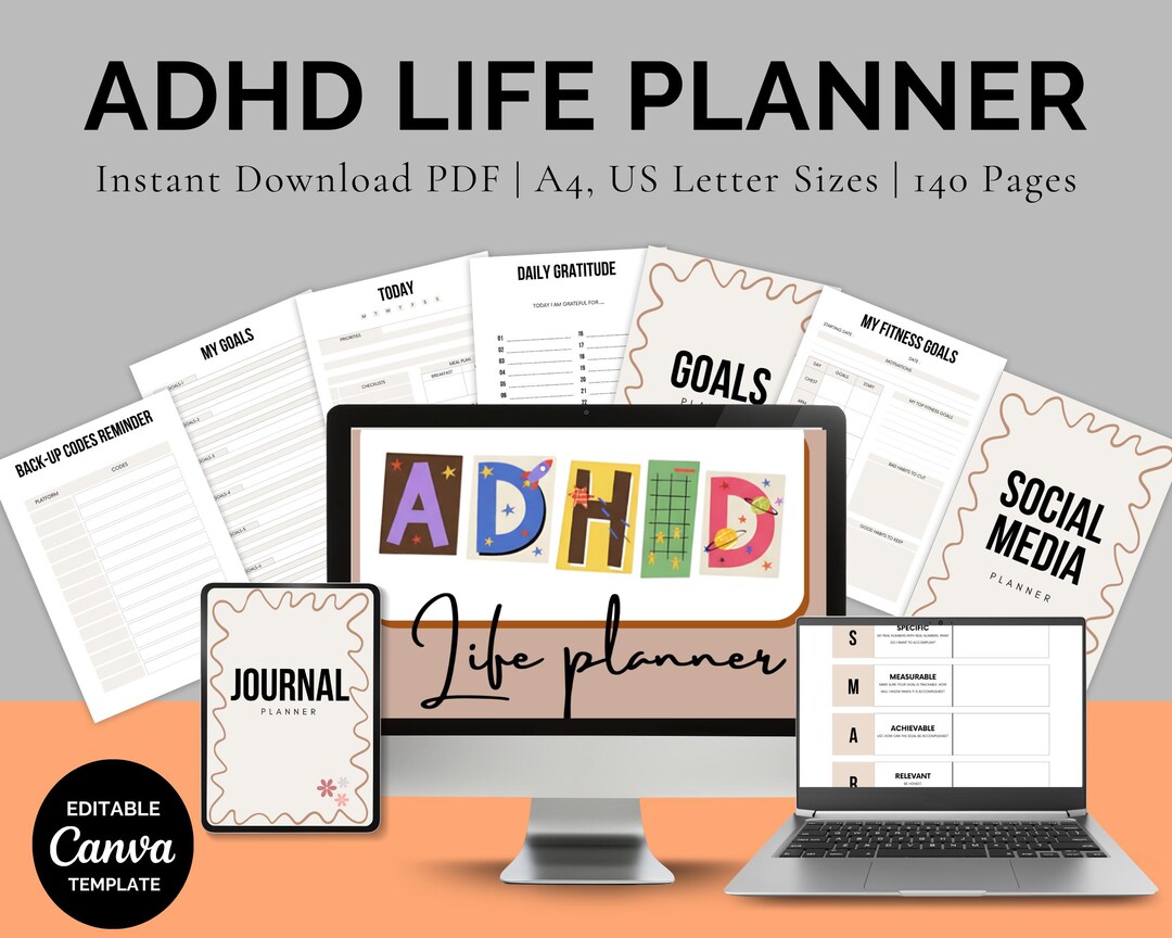 ADHD Digital Planner | Neurodivergence Adult Adhd Planner Adhd ...