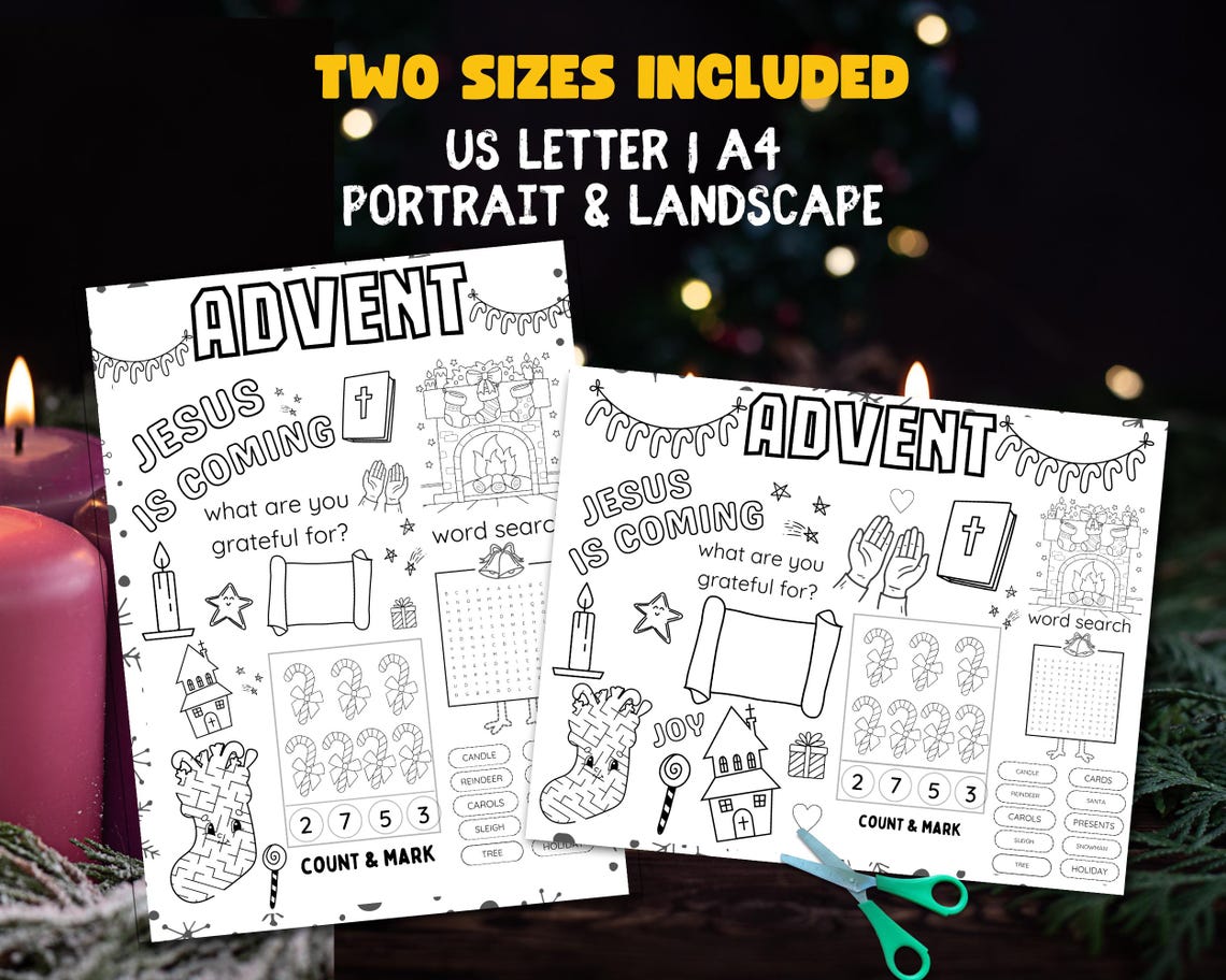 Advent Activity Printable, Christian Christmas Coloring Page, School ...