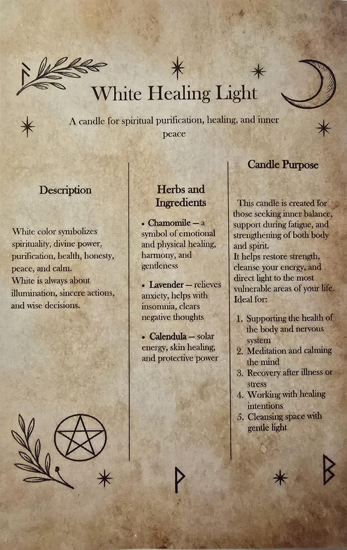 White Healing Light Candle – Herbal Ritual Candle for Spiritual Healing ...