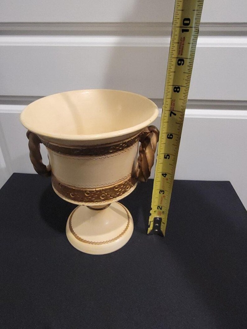 Roman Italian Style Vase Container Pottery Cream Gold Italian #8556 - Etsy