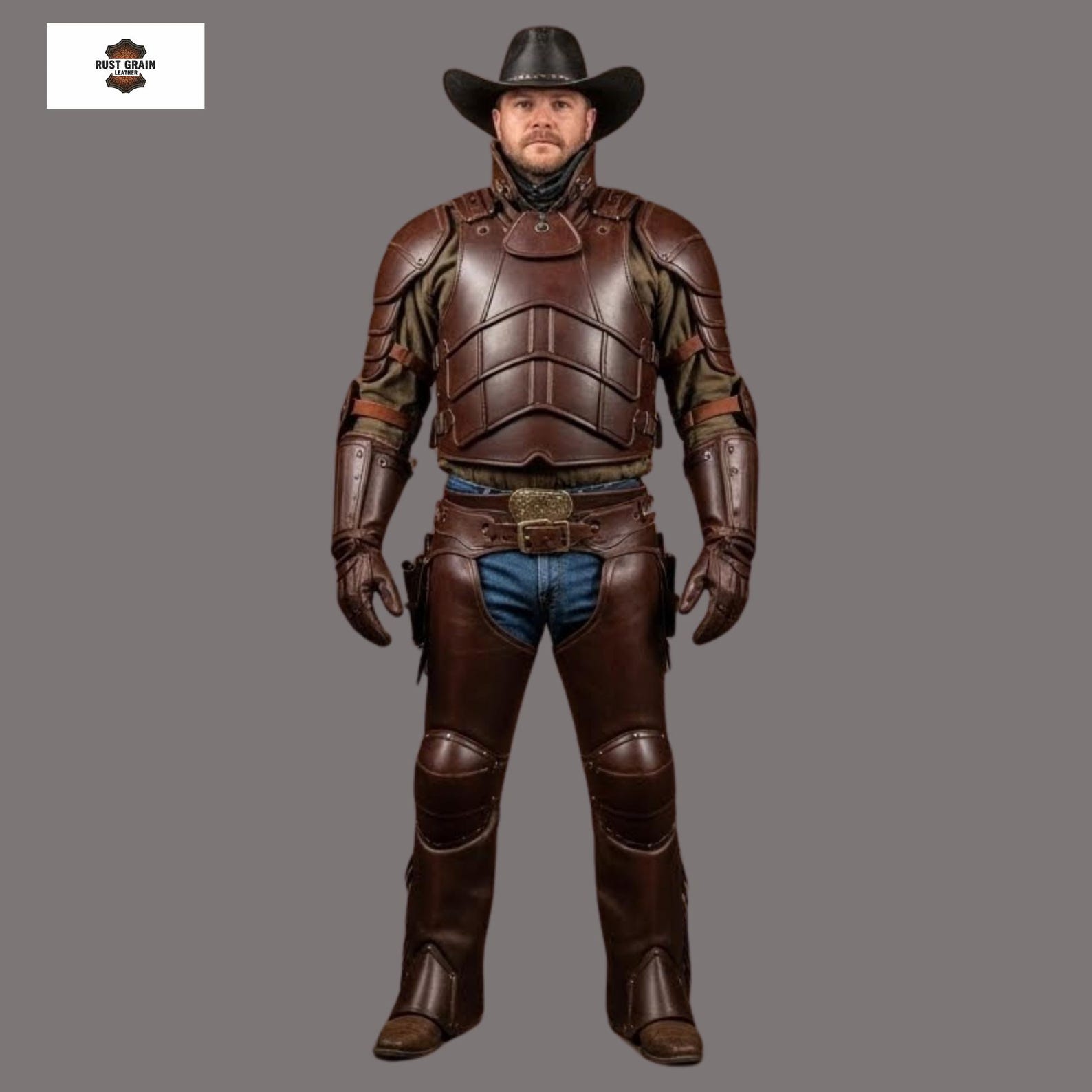 Full Cowboy Protective Leather Armor Outfit - Handmade Cosplay & Stunt ...