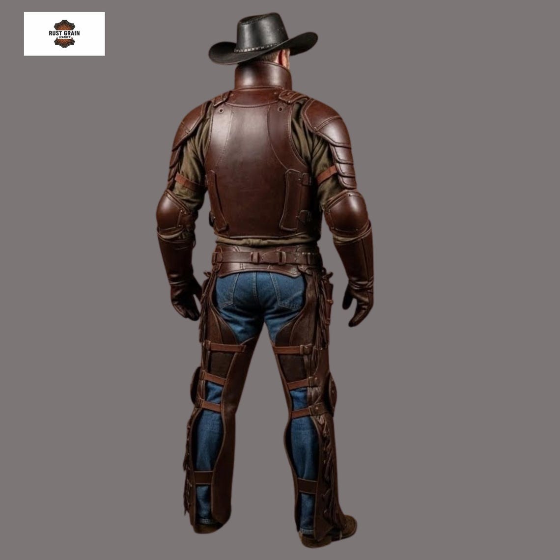 Full Cowboy Protective Leather Armor Outfit - Handmade Cosplay & Stunt ...