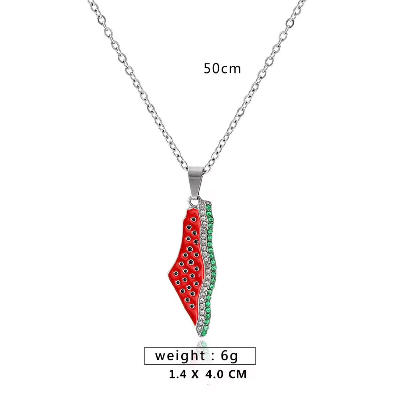 Free Palestine Flag Embellished Map Necklace 18K Gold– Arabic Jewelry ...