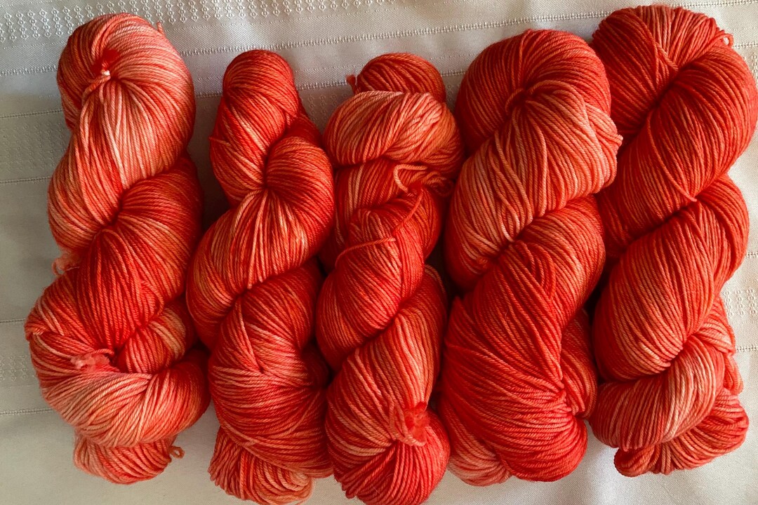 4 Ply Fingering Weight Hand Dyed Yarn - Deep Orange - Etsy