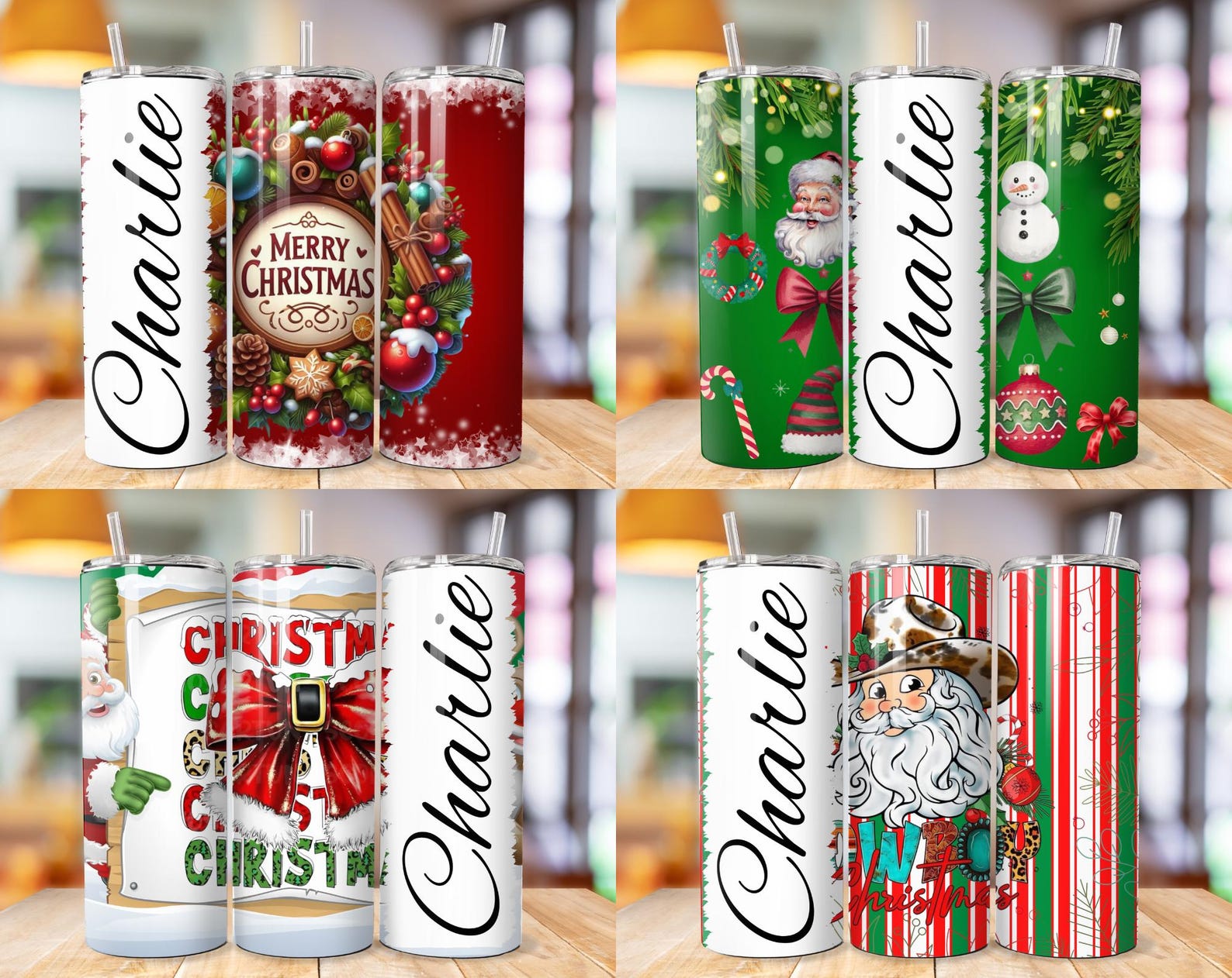 Paquete de envoltorios navideños para vasos: añade tu texto y foto, 593 ...