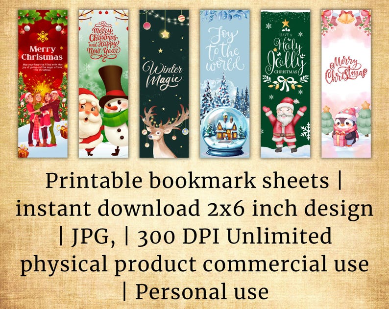 360+ Christmas Bookmark Sublimation Designs, Winter Reading, Christmas ...