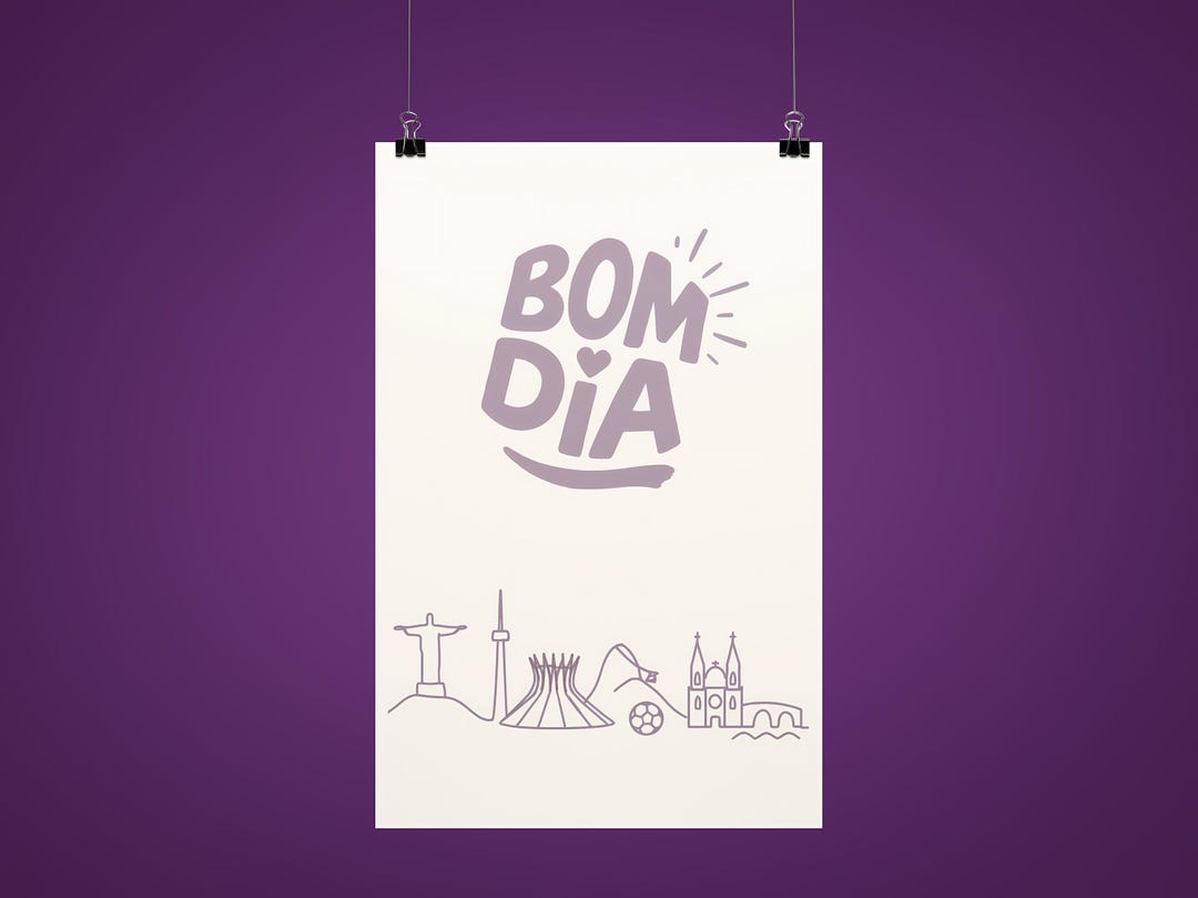 Brazil Wall Art Print “bom Dia” Poster, Modern Minimalist Digital ...