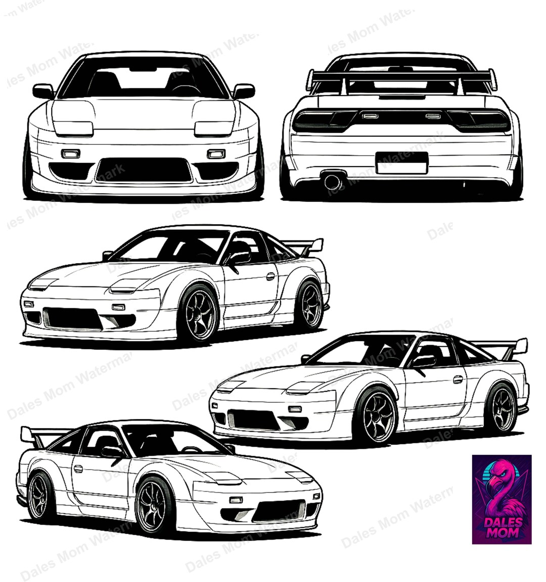 Nissan 240SX Vector Clipart — SVG, Png and PDF Digital Download — JDM ...