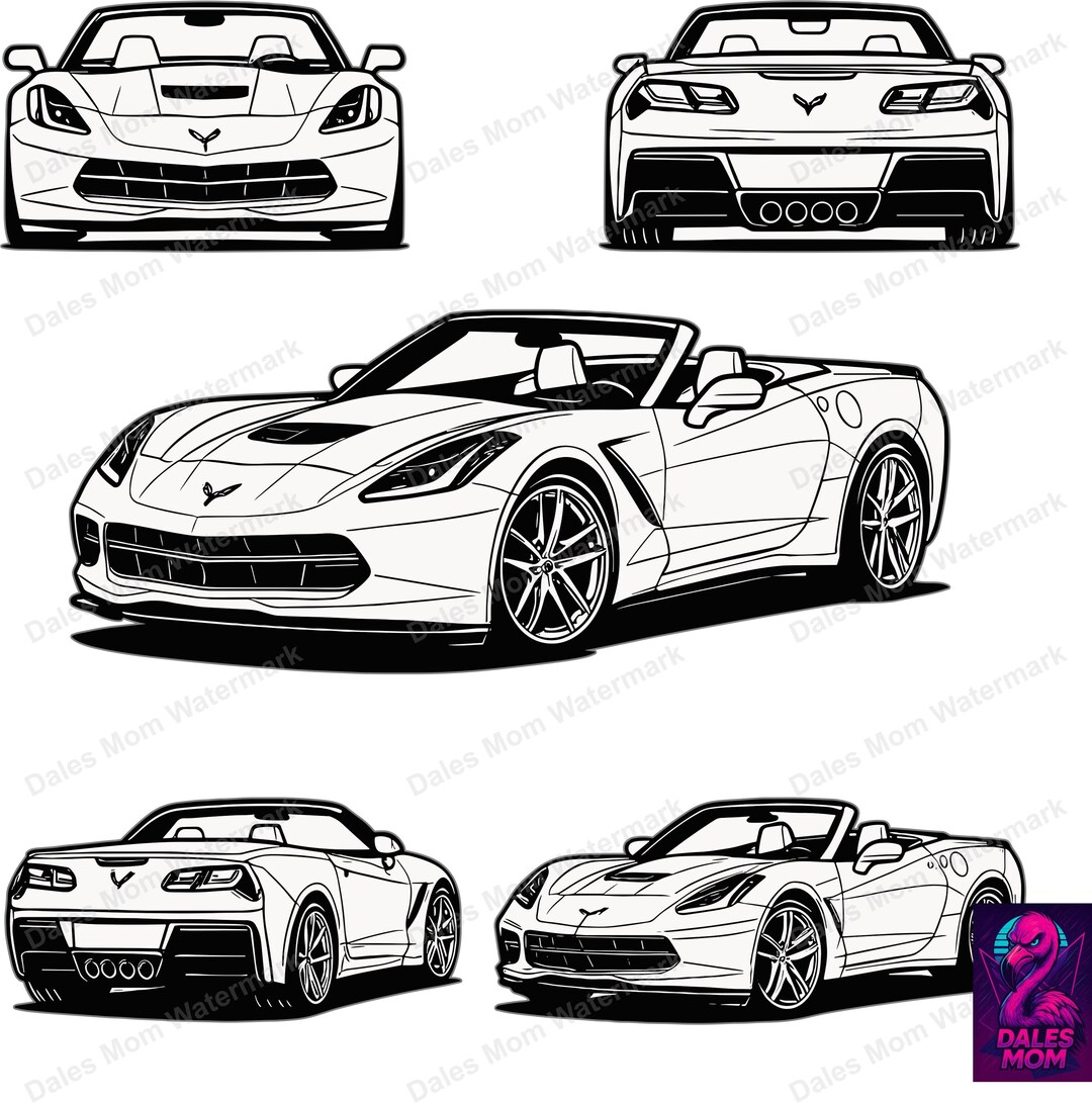 C7 Corvette Convertible Svg, Png & Pdf — Classic Chevy Sports Car ...