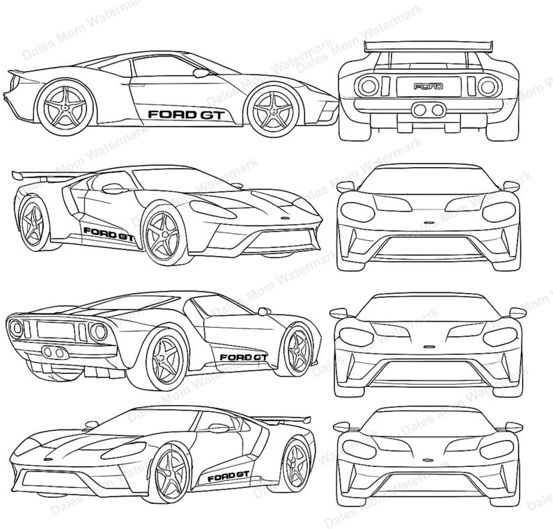 Ford GT Supercar Vector Clipart — SVG and PDF Digital Download — Sports ...
