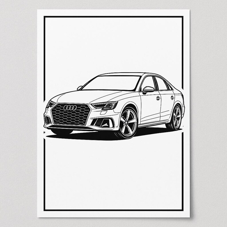 Audi RS3 Svg Png Pdf Dxf — Sports Sedan Vector Digital Download for ...