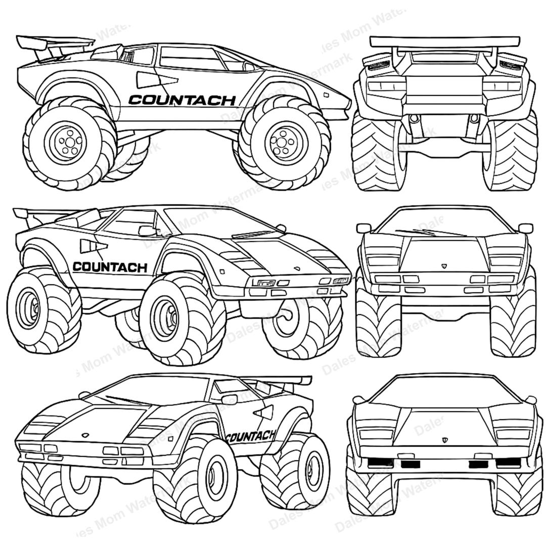Lamborghini Countach Monster Truck Vector — SVG, Png, PDF Digital ...