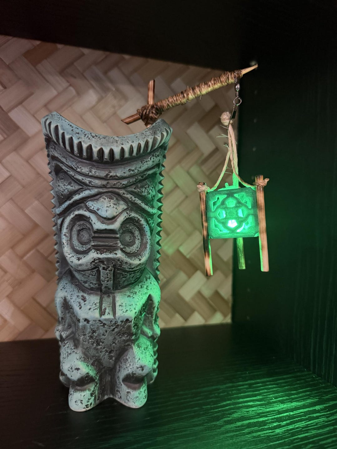 Light up Breezeway Lantern LED Tiki Swizzle Jade Green, Red, Yellow ...