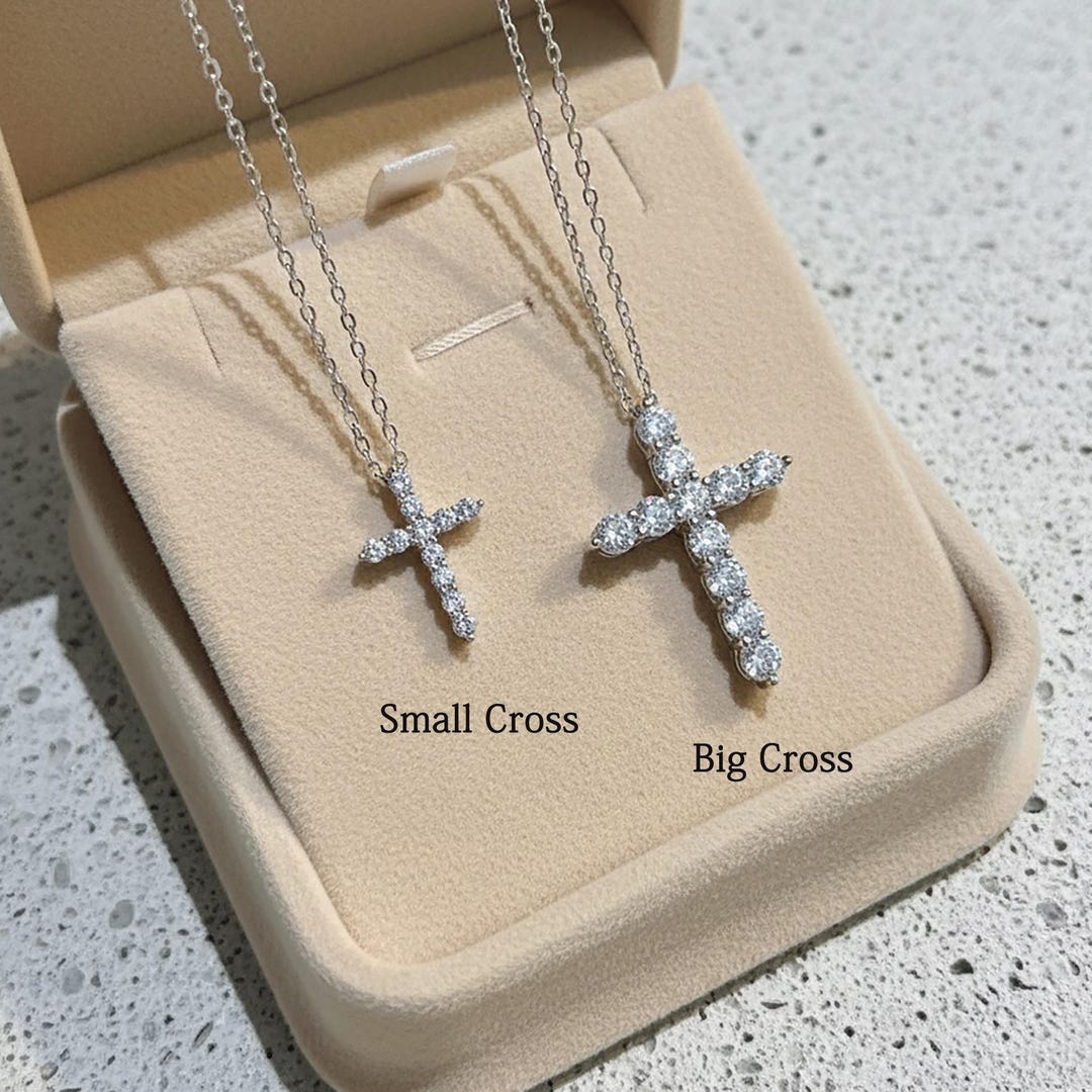 Live Color Diamond Cross Necklace, Sterling Silver Unisex Pendant, High ...