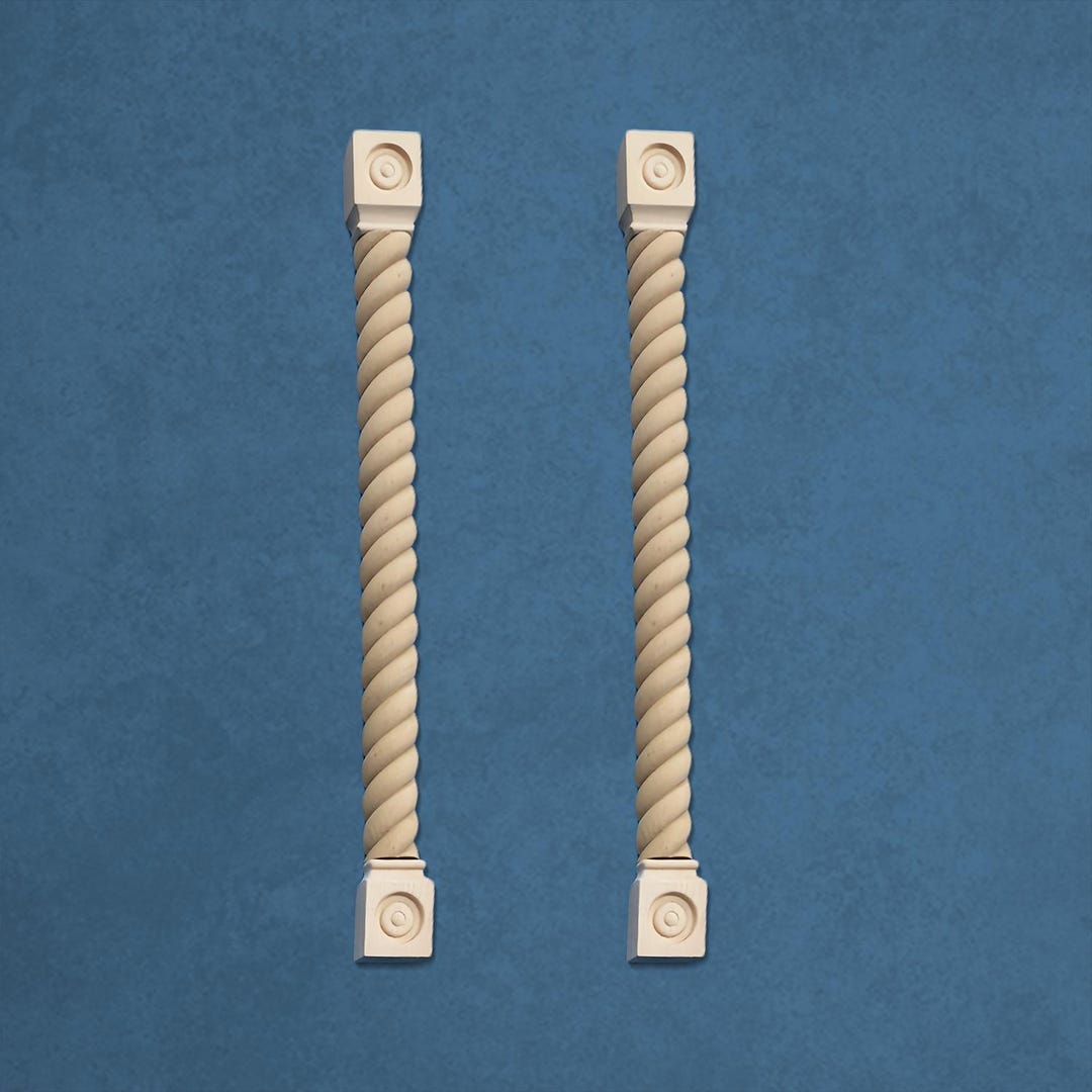 W2" X P0.8" Roman Relief Column Wall Decor - Unfinished Flat-back Rope ...