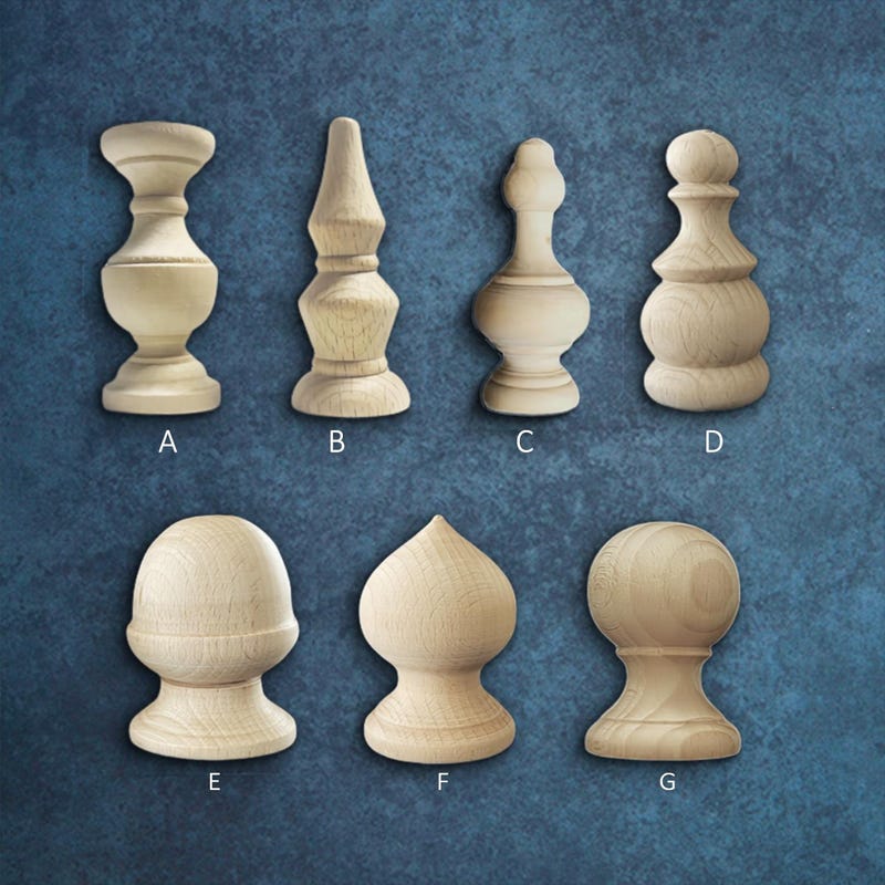 Carved Wooden Finials - Etsy UK