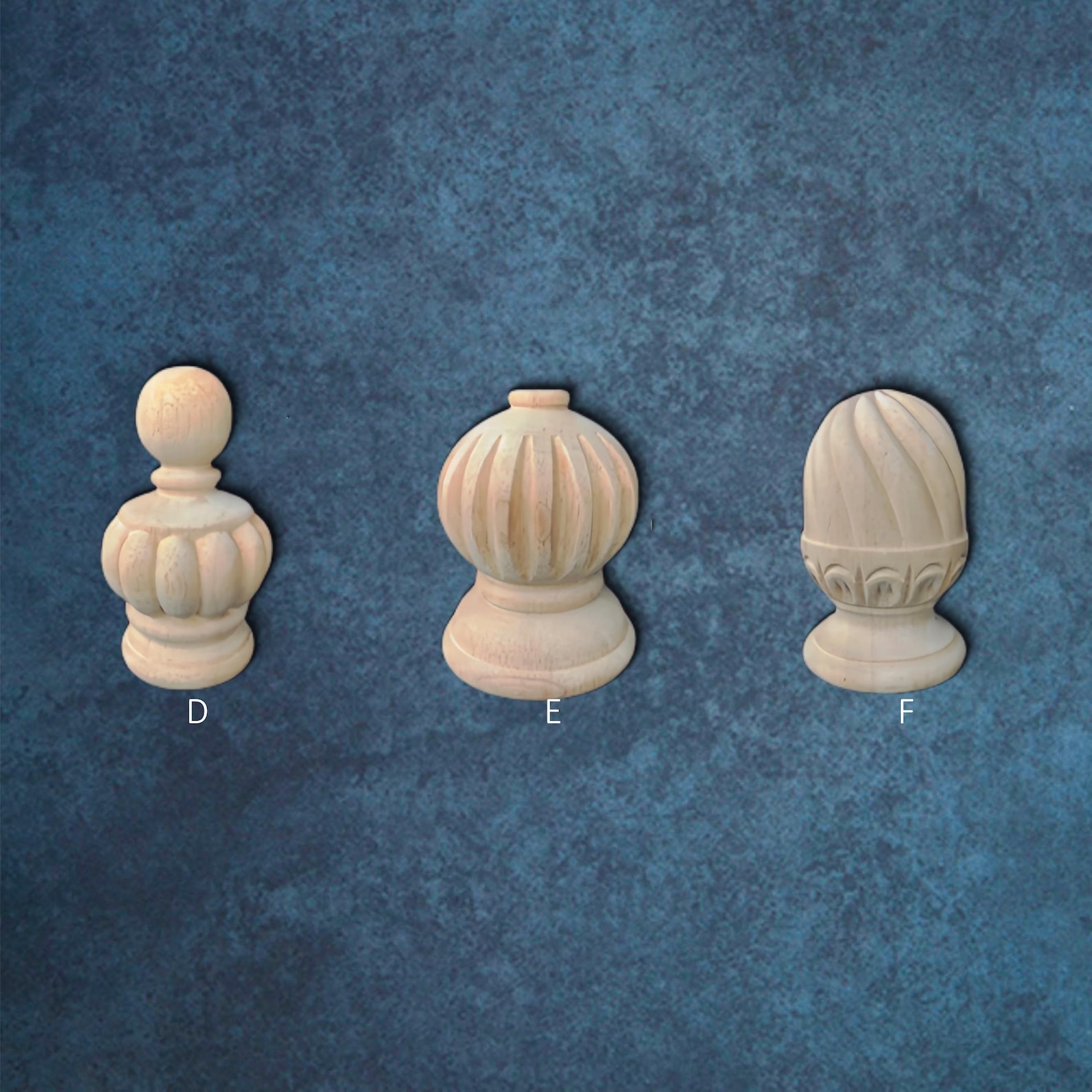 Wood Staircase Finial, Unfinished Solid Wood Carved Newel Post Cap, Bed ...
