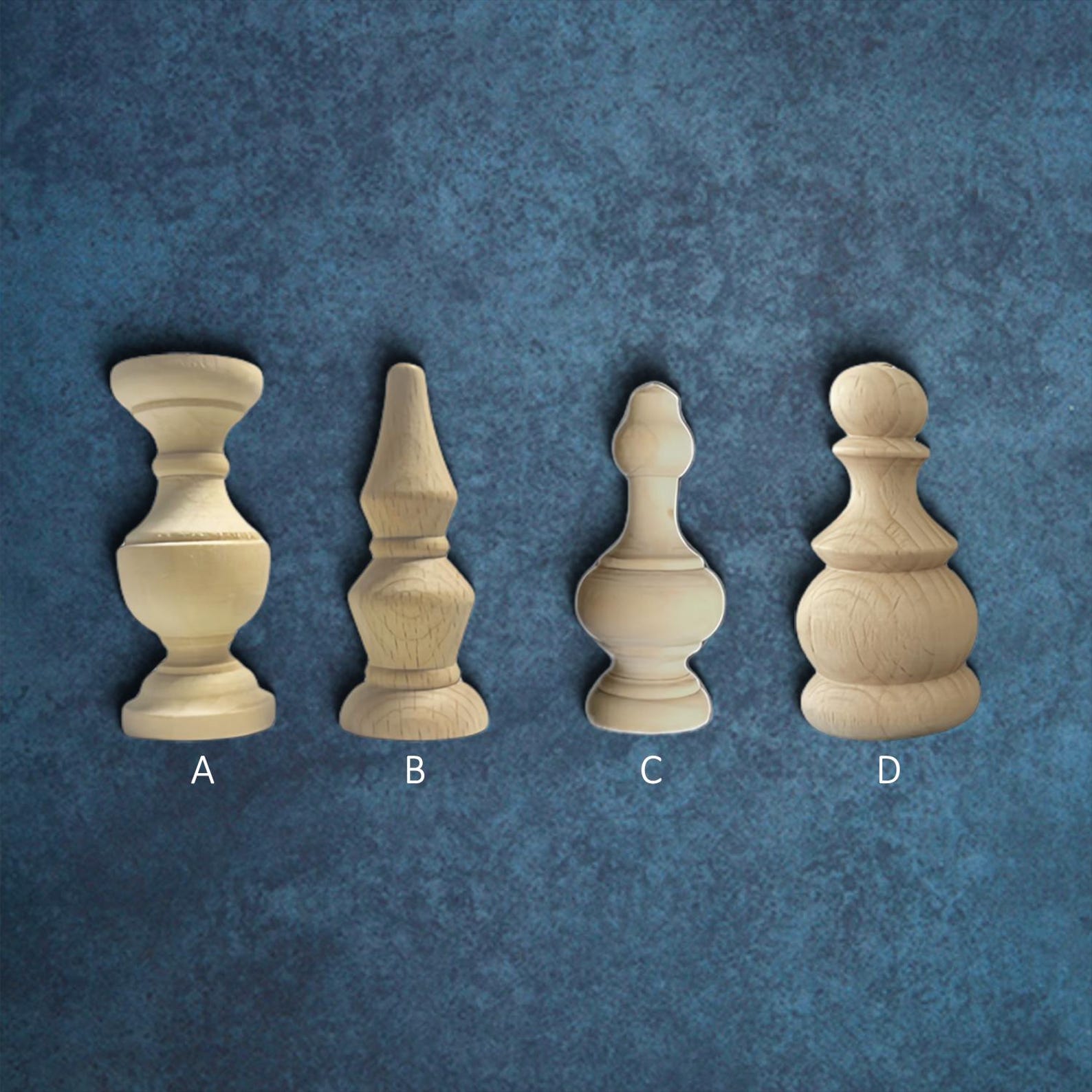 Wood Newel Post Cap, Unfinished Solid Carved Staircase Finial ...