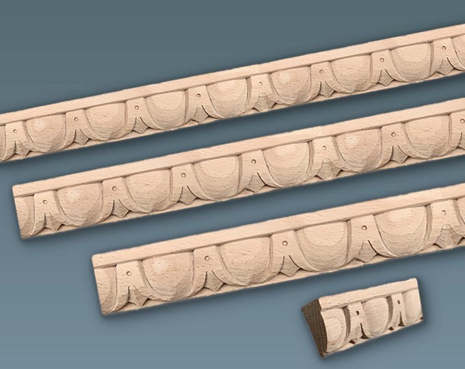 Half Egg & Dart Moulding Wooden Trims - Unfinished Architectural Carved ...