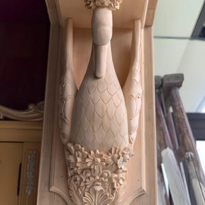 Unfinished Wooden Corner Corbel With Intricate Goose Motif, Window ...