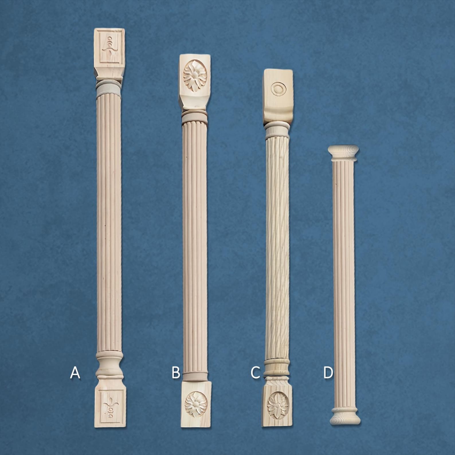 Roman Relief Column Wall Decor - Unfinished Flat-back Fluted Engraved ...