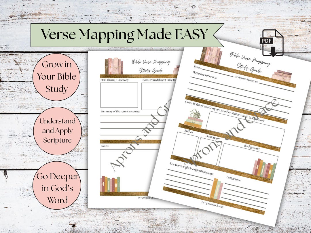 Verse Mapping Worksheet Printable Bible Study Guide Pdf Etsy