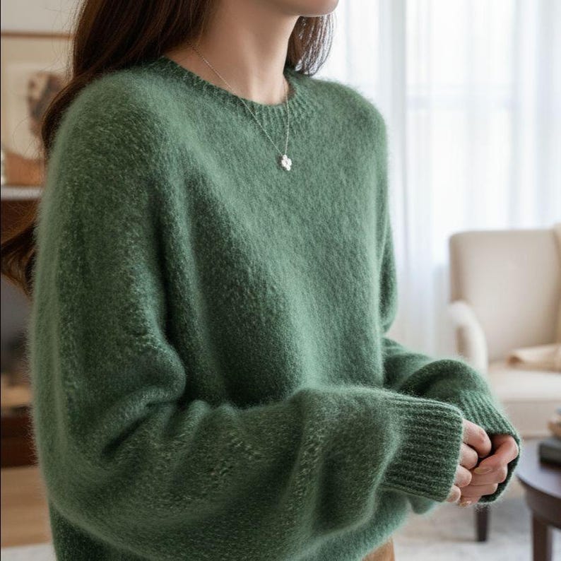 Soft Mohair Sweater ,oversized Cozy Knit Pullover ,minimalist Women’s ...