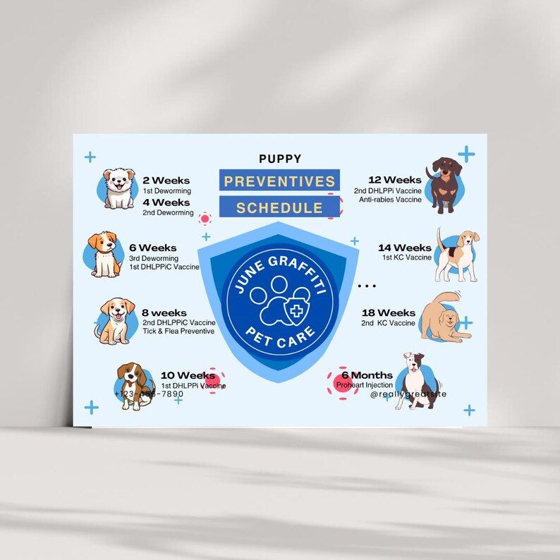 Veterinary Clinic Puppy Vaccination Schedule Checklist Medical ...
