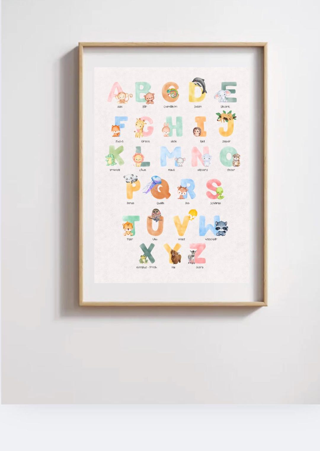 ABC Poster Animals – German Alphabet Poster for Children | Learning ...