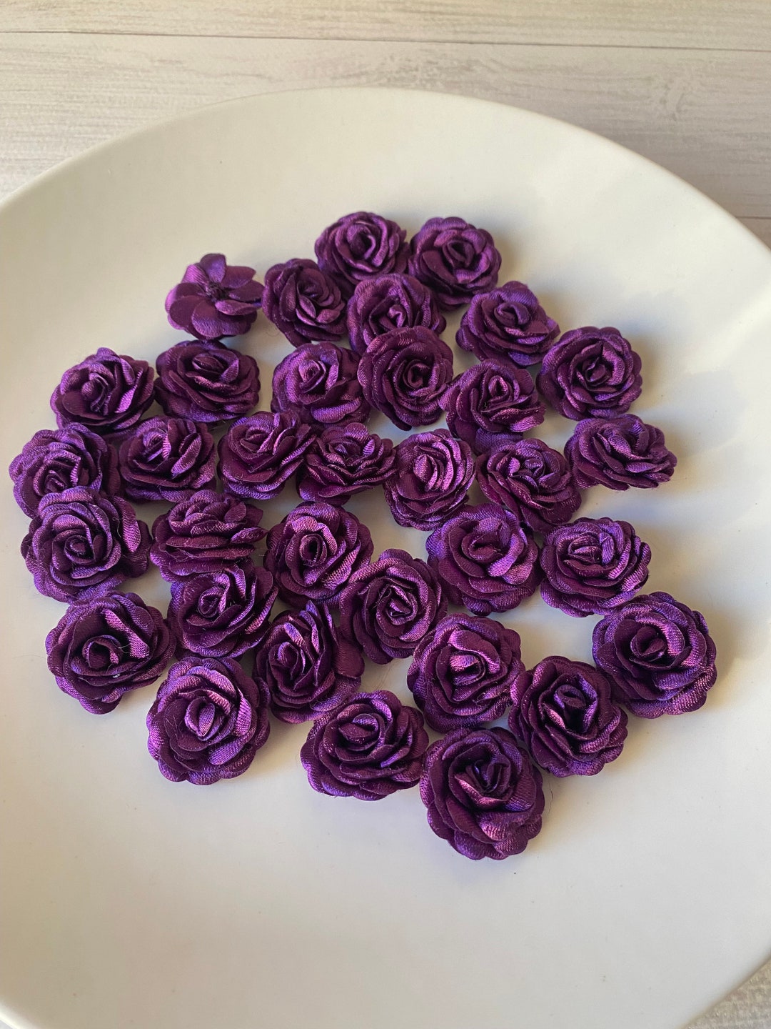 Purple Satin Rose, Fabric Rose for Jewelry 10pcs - Etsy