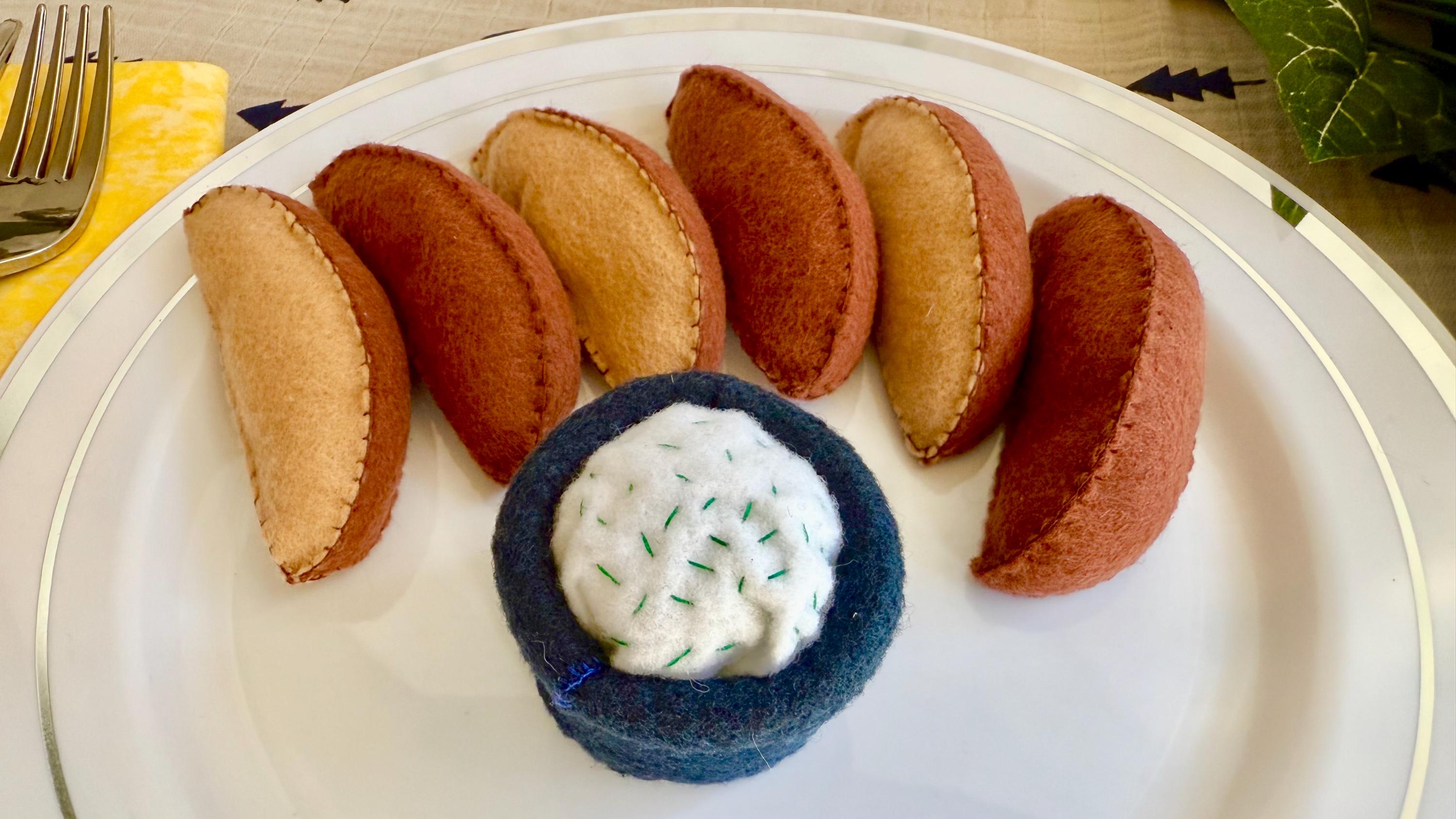 Felt Ribeye Steak & Potato Wedges Play Food Set - Montessori Pretend ...