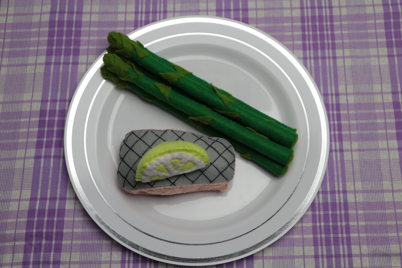 Felt Salmon & Asparagus Play Food Set – Montessori Toy, Pretend Play ...