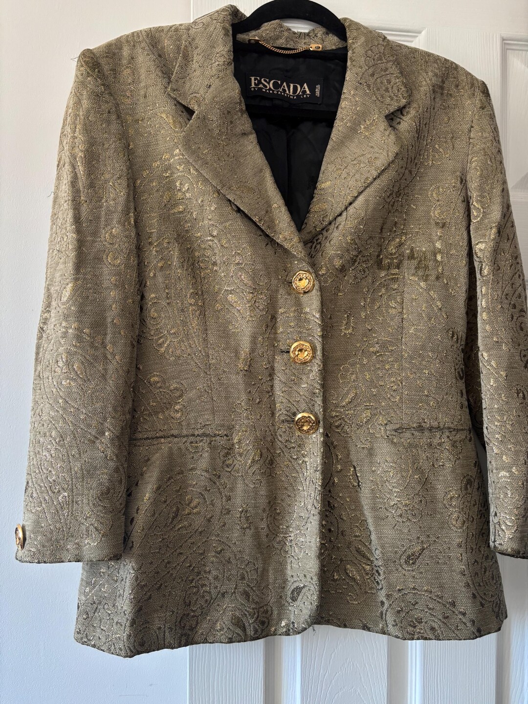Vintage Escada Gold Blazer - 80s Designer Jacket Size M - Etsy