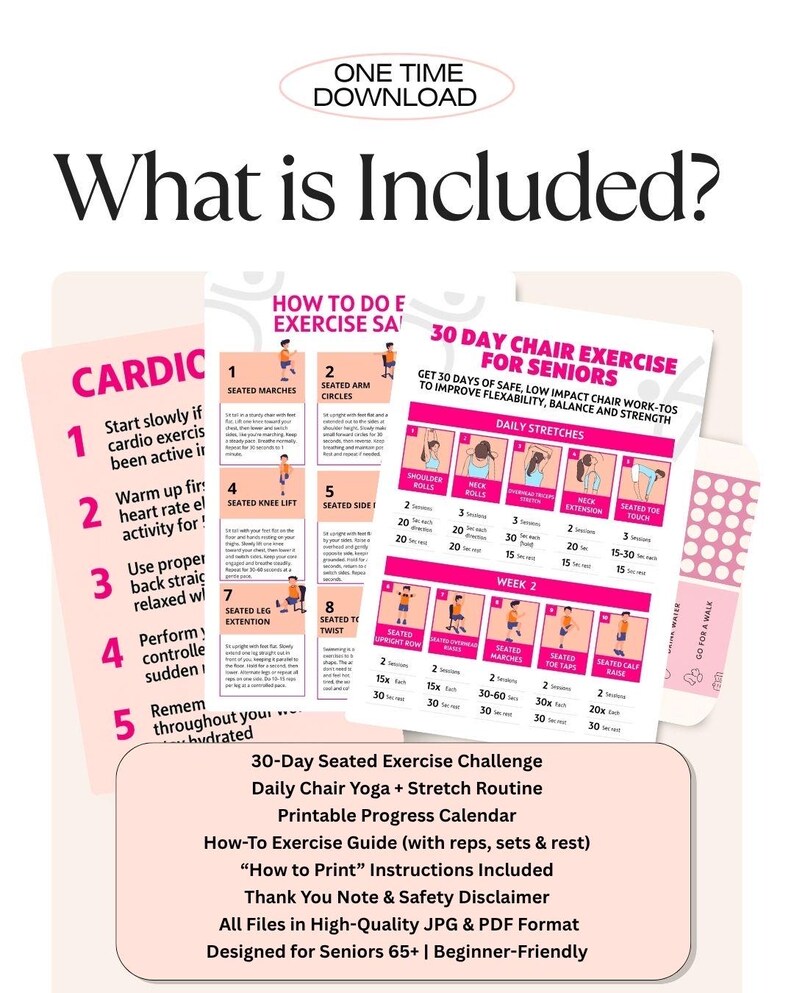 Chair Yoga for Seniors: 30-day Seated Exercise Program PLUS FREE ...