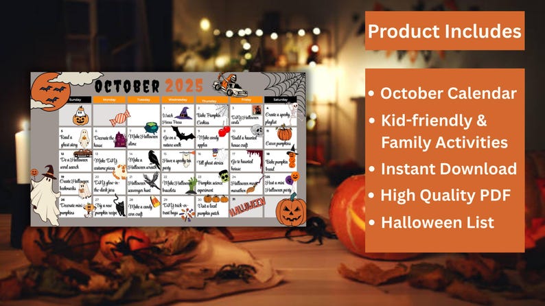 Halloween Countdown Calendar: Spooky October Planner PLUS 750+ Free ...