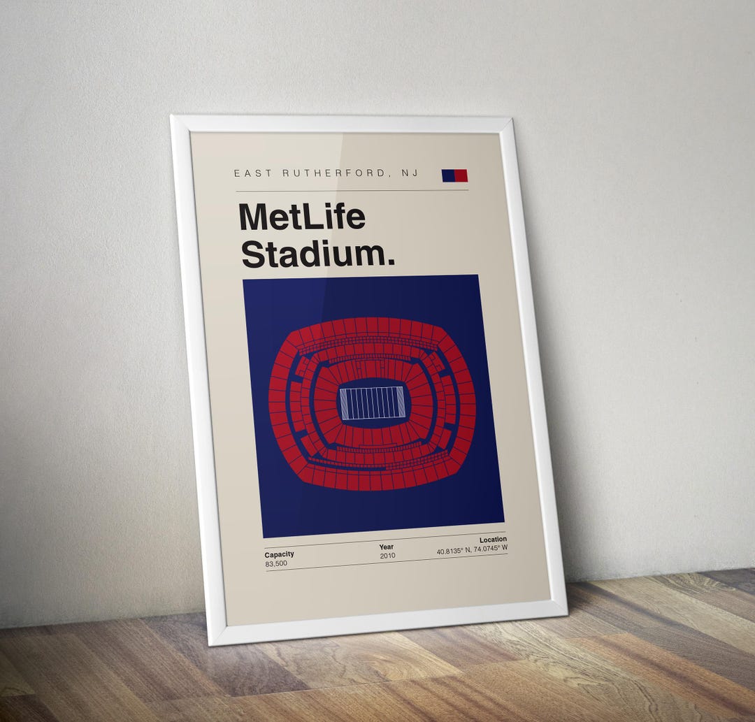 Metlife Stadium: New York Giants Poster, Sports Wall Art - Etsy