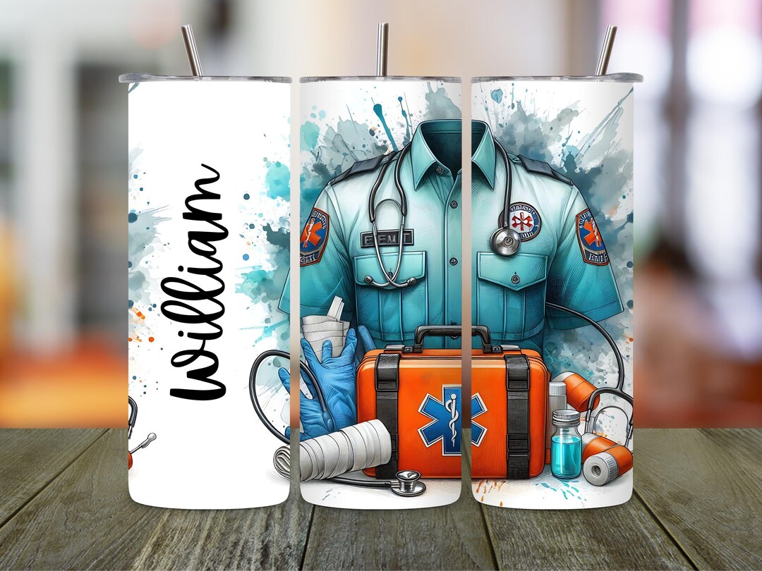 EMT Tumbler Wrap PNG: Emergency Medical Sublimation Design (digital ...